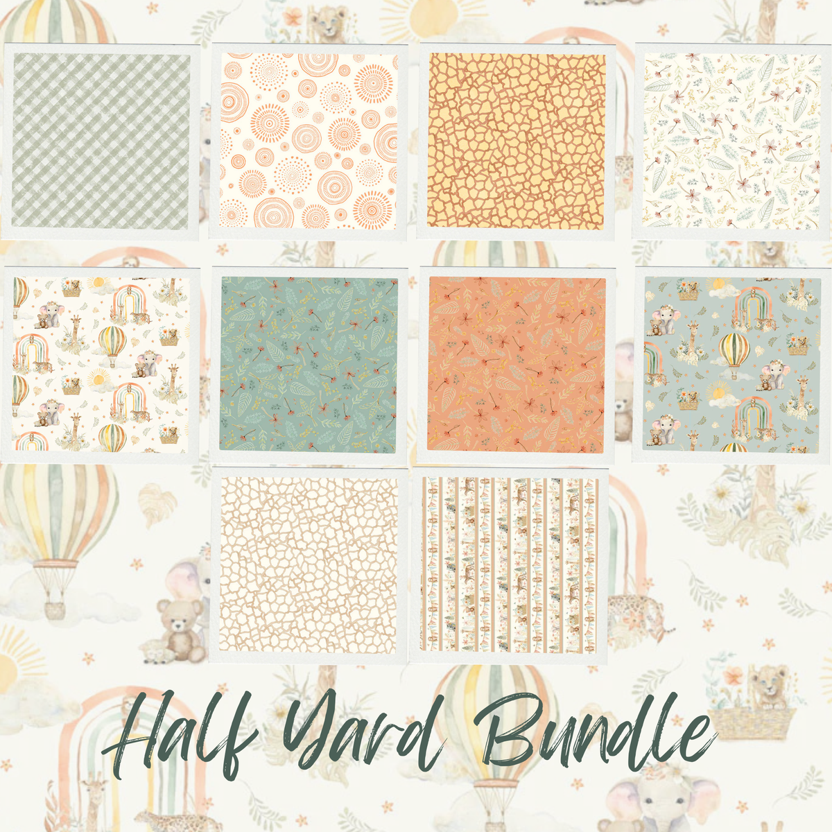 (10) Mini Menagerie Half Yard Bundle HYB-MINIMENAGERIE by Audrey Jeann ...