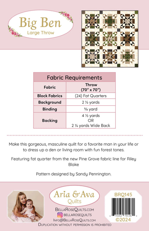 Big Ben Quilt Pattern by Aria and Ava - Downloadable & Creative – Bella ...
