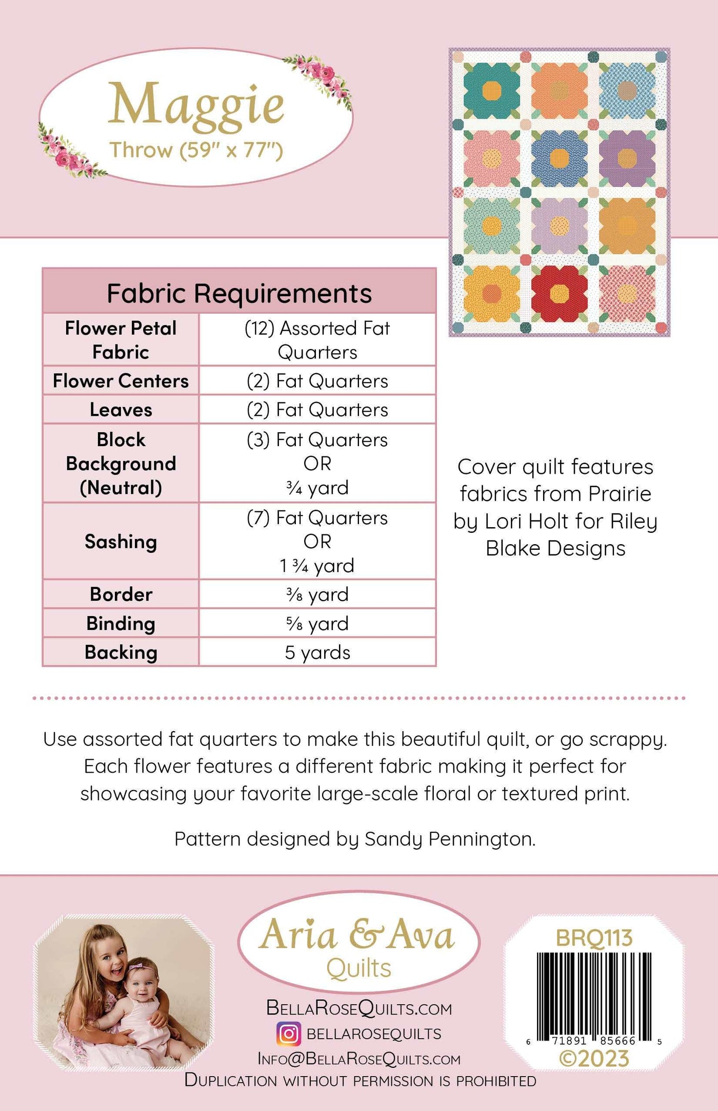 Maggie ~ Aria & Ava Quilts - Beautiful Printed Pattern for Quilting ...