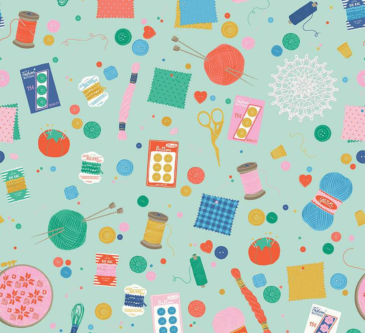 Hand Made Mint Notions C16590-MINT by Amber Kemp-Gerstel of Damask Lov – Bella Rose Quilts