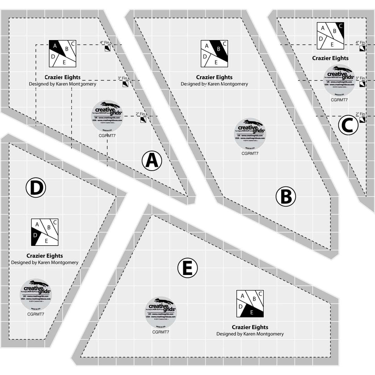 Creative Grids Crazier Eights Templates - Perfect for Scrap Quilts ...