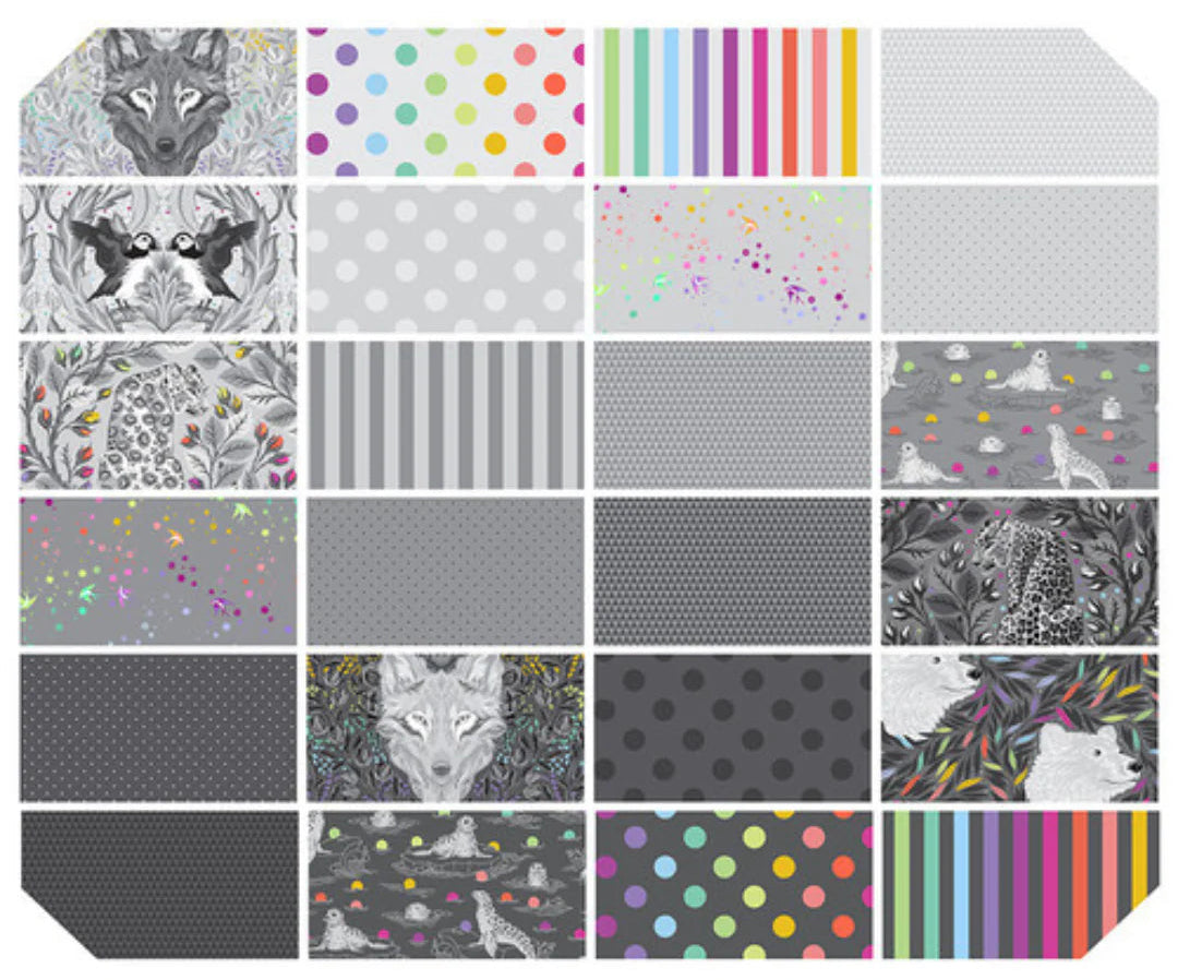 (24) Graywork Half Yard Bundle HYB-GRAYWORK by Tula Pink for Free Spir ...