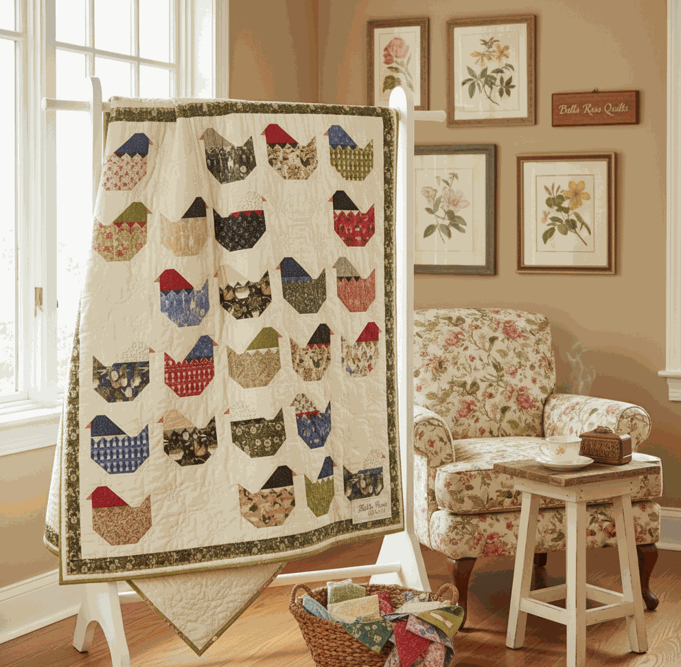 Hen Party Quilt Kit - Pre-Order Gingiber Moda Fabrics (66"x78") – Bella ...