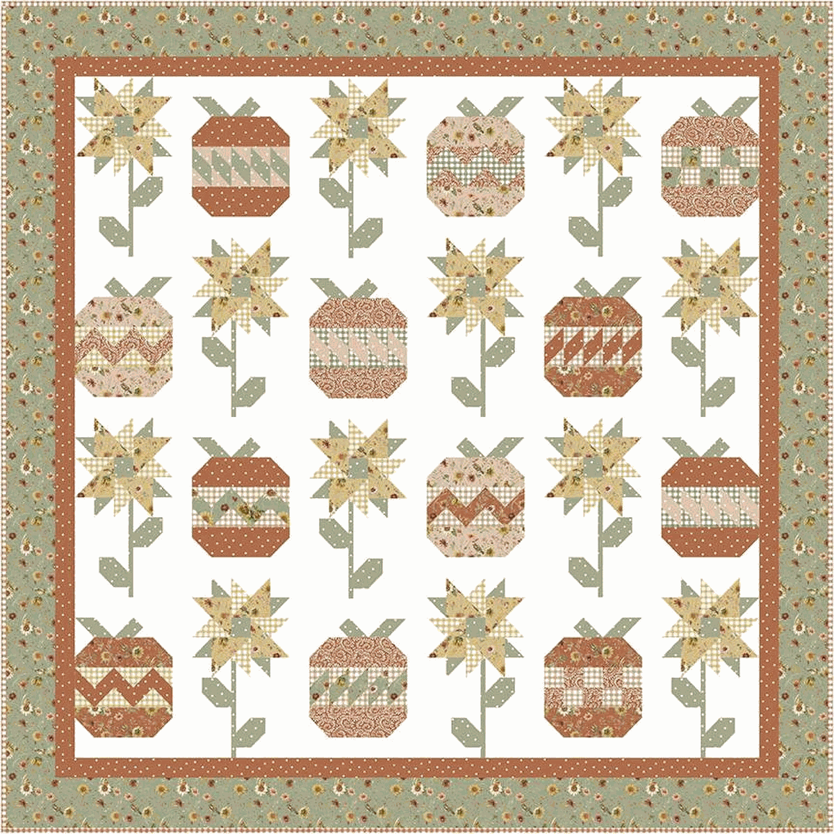 Fall Garden Quilt Kit - Sunflower Whispers by Lisa Audit for Riley ...