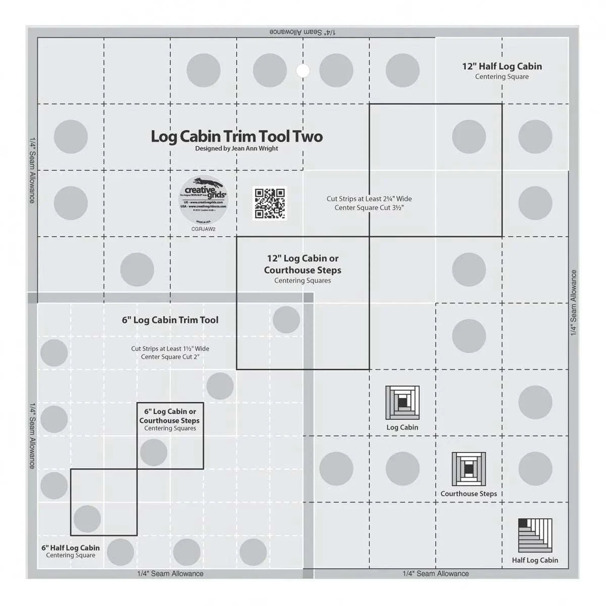 Creative Grids Log Cabin Trim Tool Two CGRJAW2 – Bella Rose Quilts